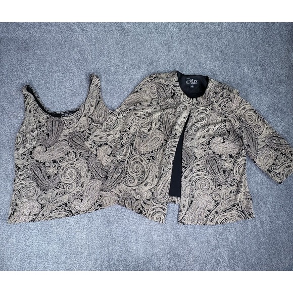 Alex Evenings | Tops | Y2k Alex Evenings Jacket Tank 2pc Set X Black ...